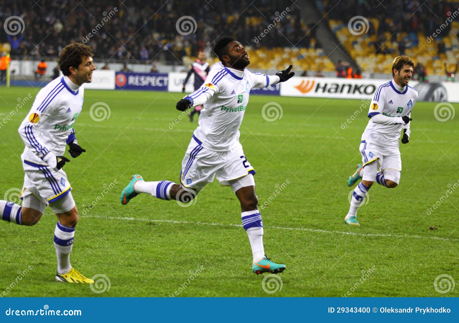FC Dynamo Kyiv Players Celebrate after Scored a Goal Editorial Image ...
