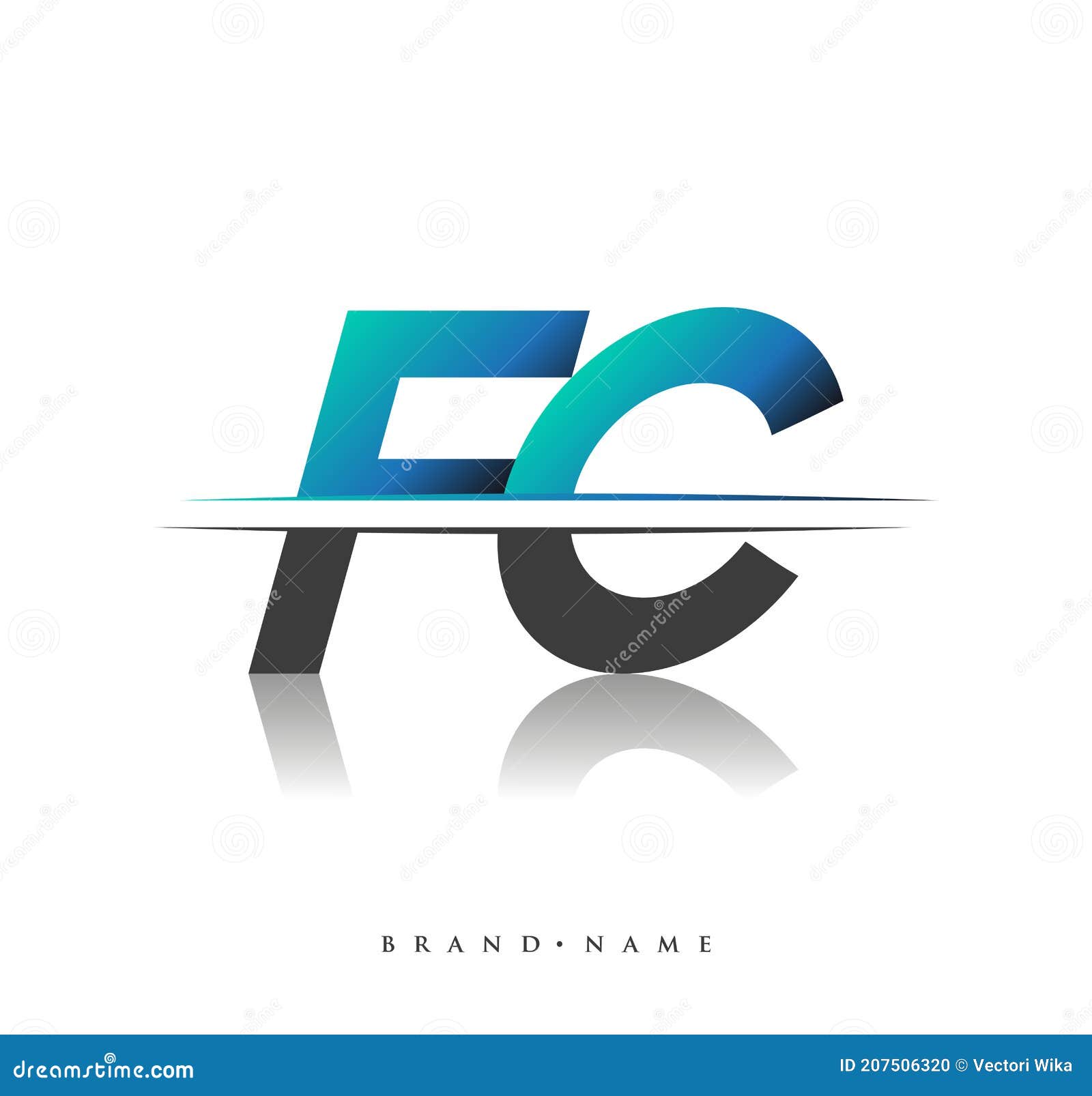 FC Initial Logo Company Name Colored Black and Blue, Simple and Modern ...