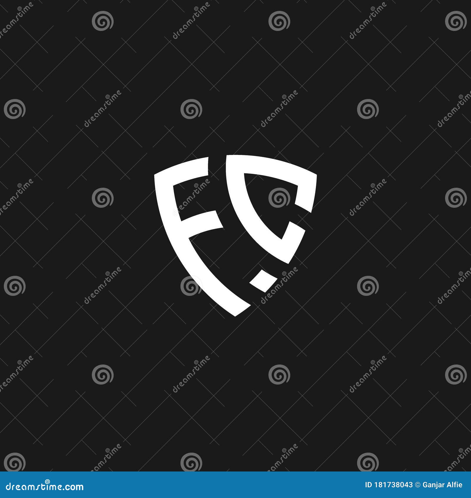 FC Monogram Logo with Shield Shape Stock Vector - Illustration of ...