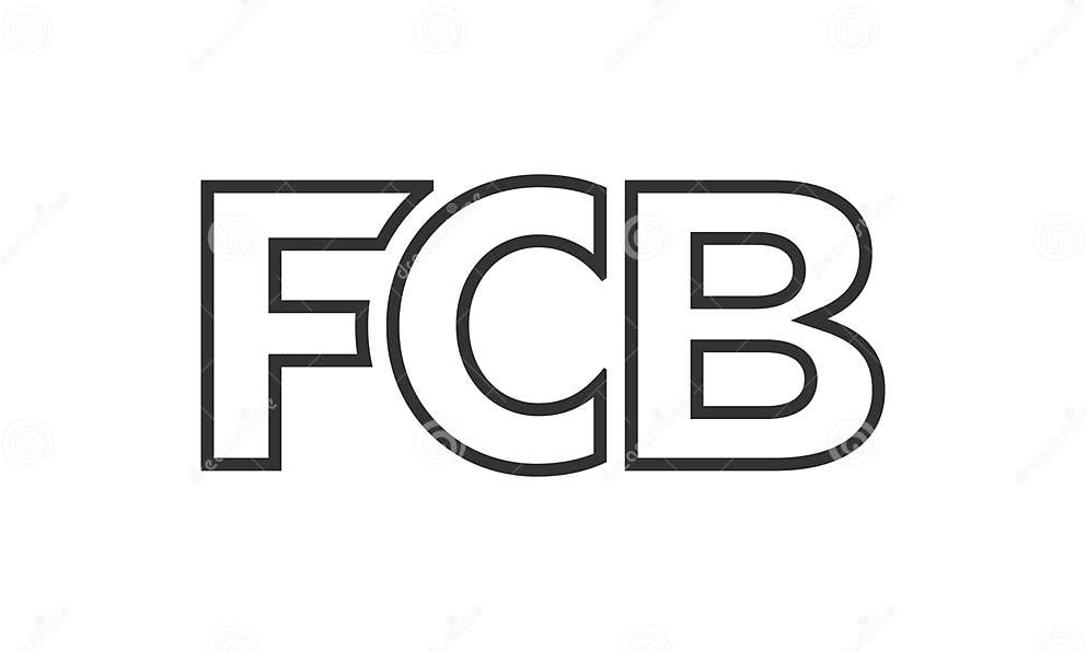 FCB Logo Design Template with Strong and Modern Bold Text. Initial ...