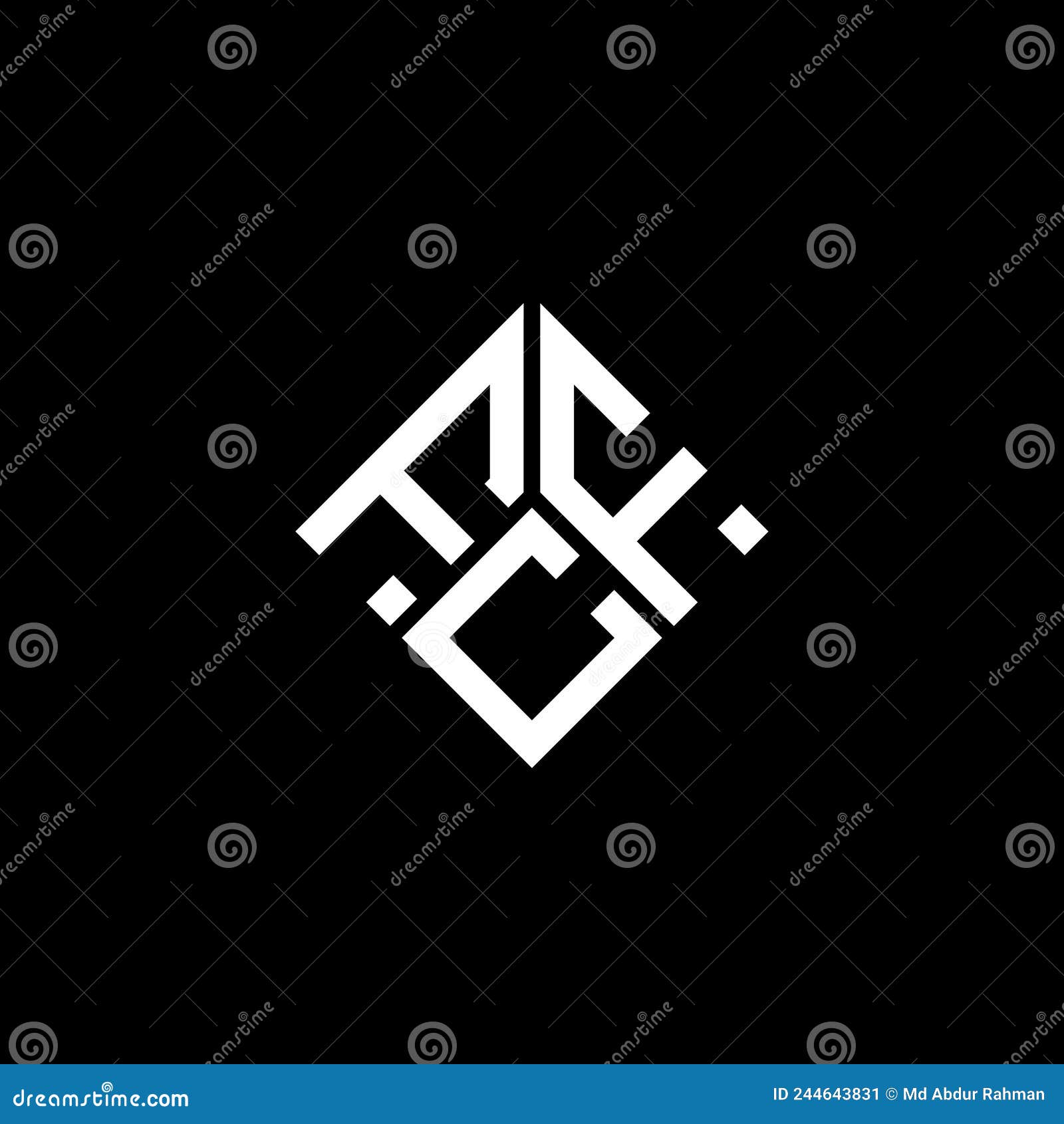 FCF Letter Logo Design On Black Background. FCF Creative Initials ...