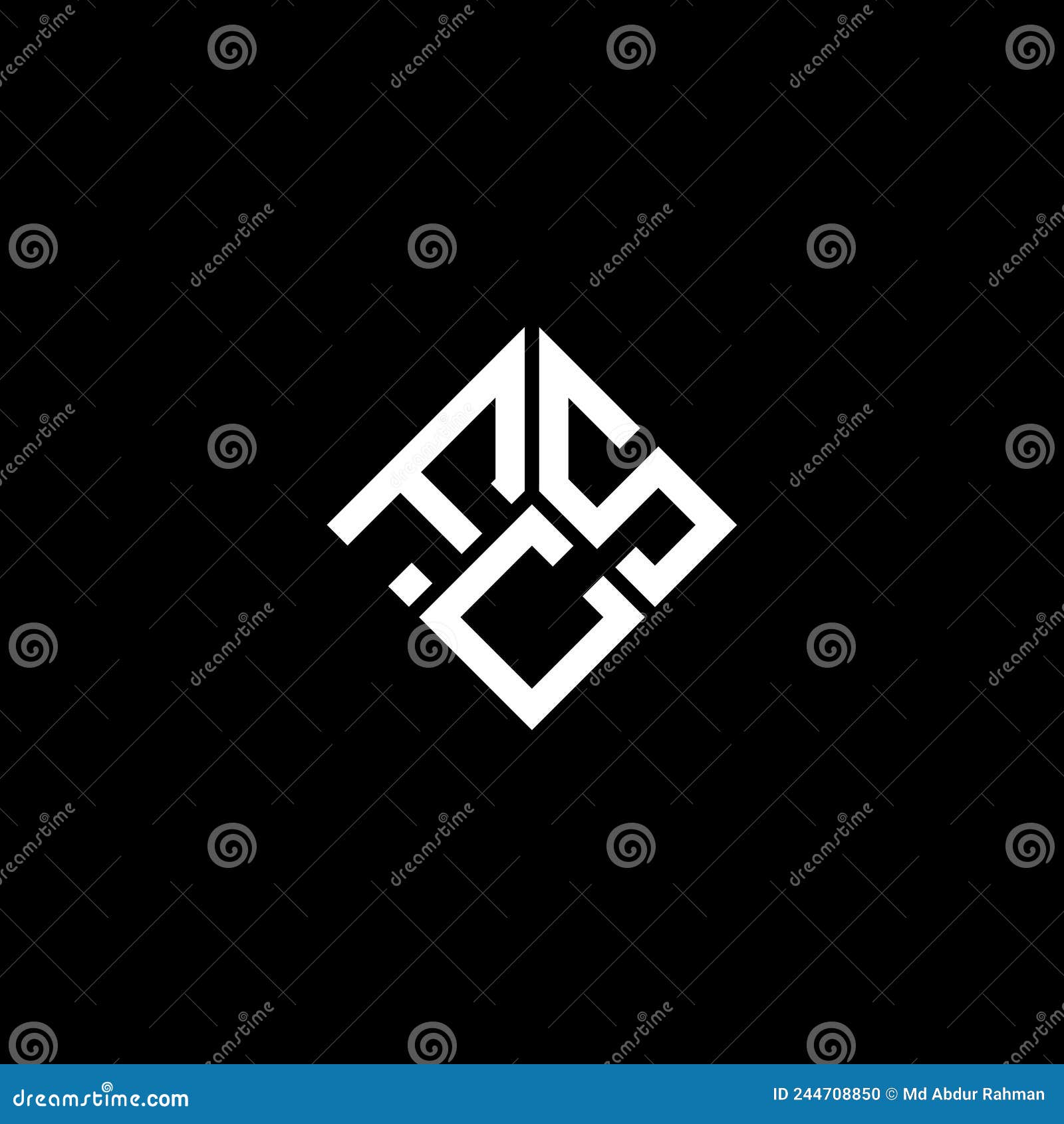 FCS Letter Logo Design on Black Background. FCS Creative Initials ...
