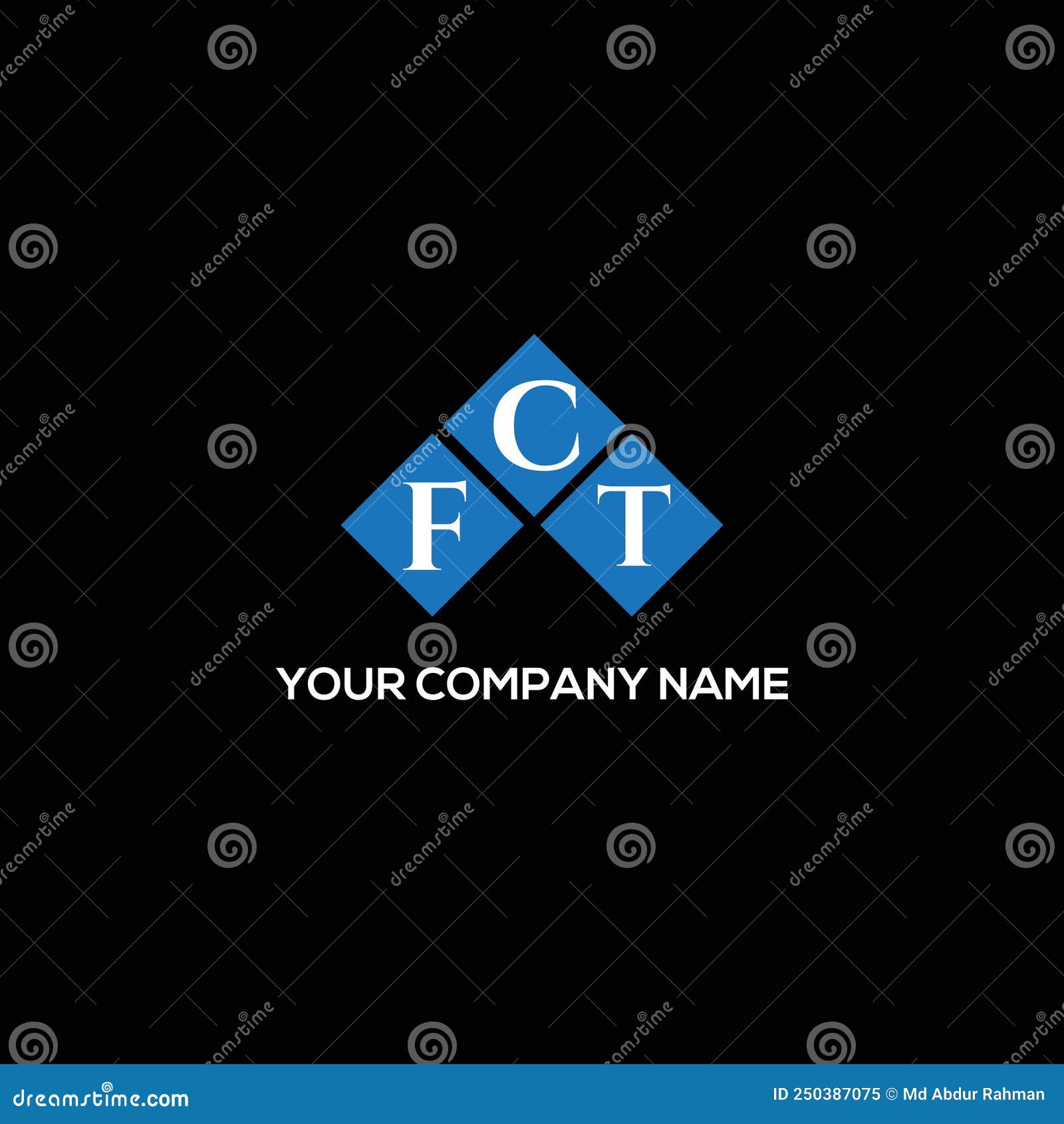 FCT Letter Logo Design On BLACK Background. FCT Creative Initials ...