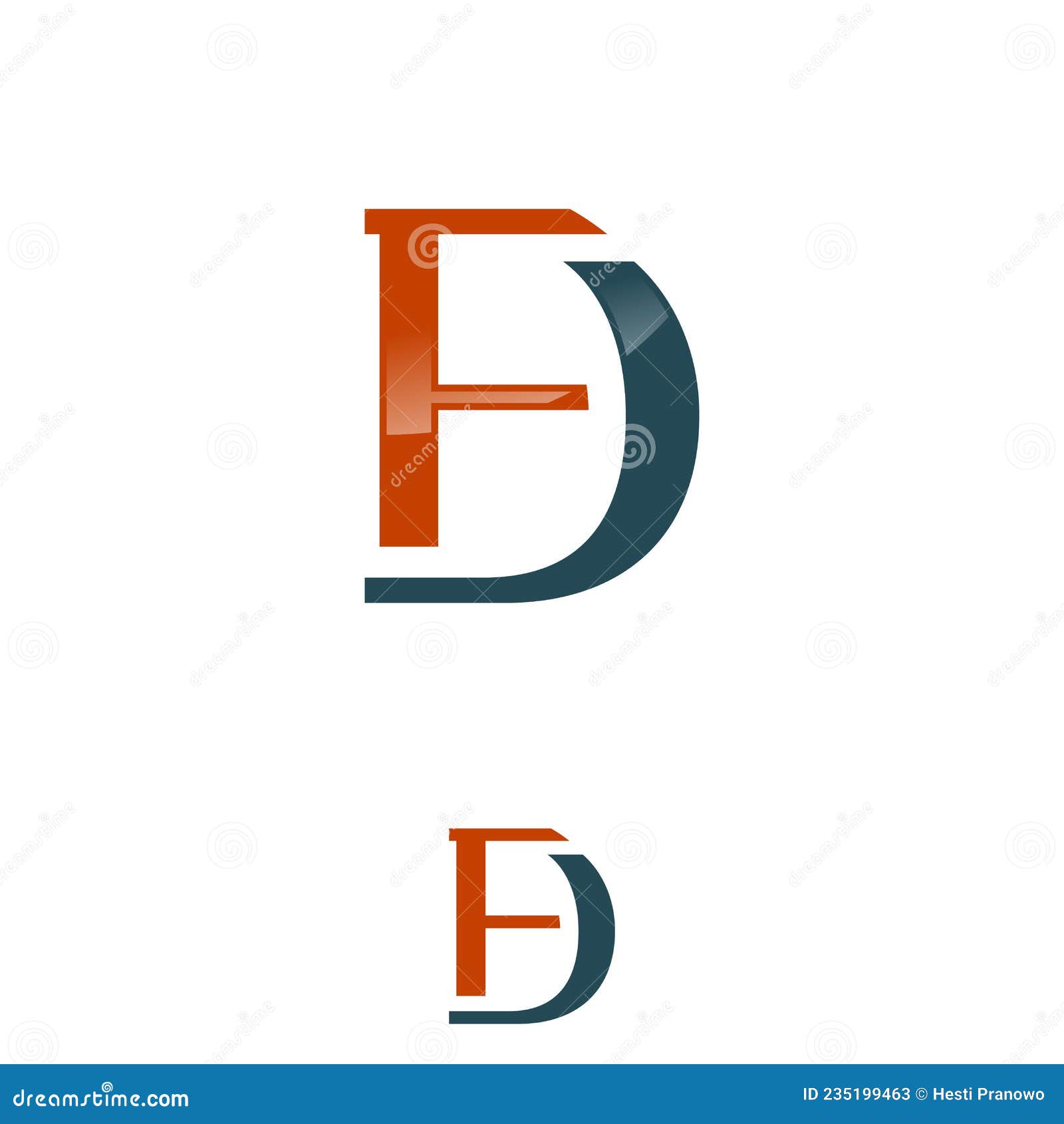 FD F D Letter logo design stock vector. Illustration of capital - 235199463