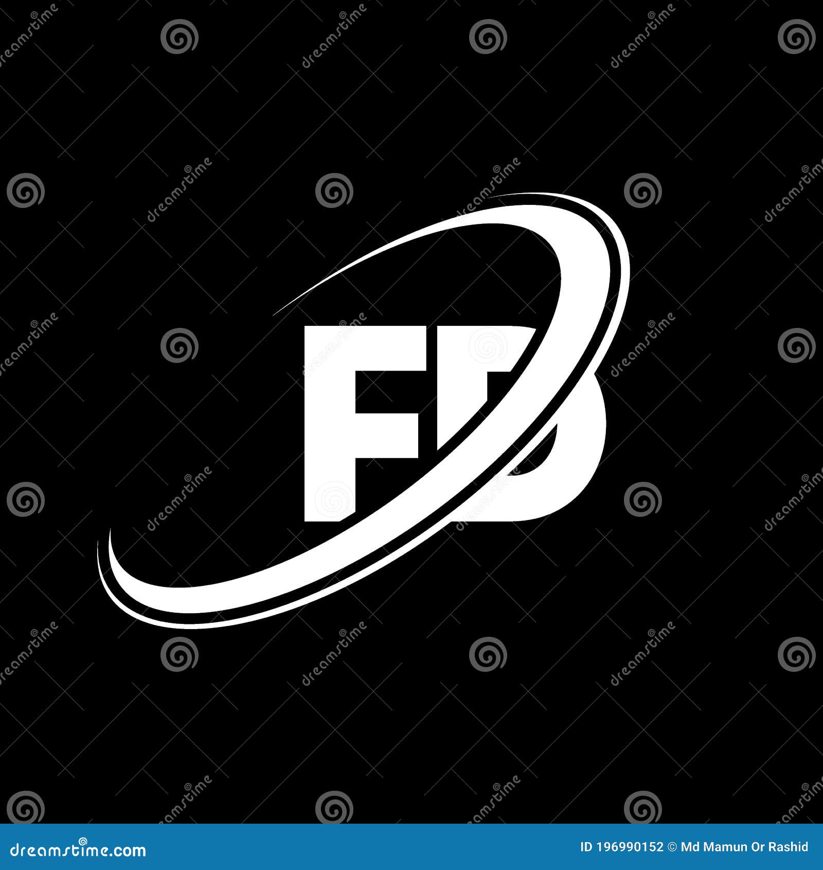 FD F D Letter Logo Design. Initial Letter FD Linked Circle Uppercase ...