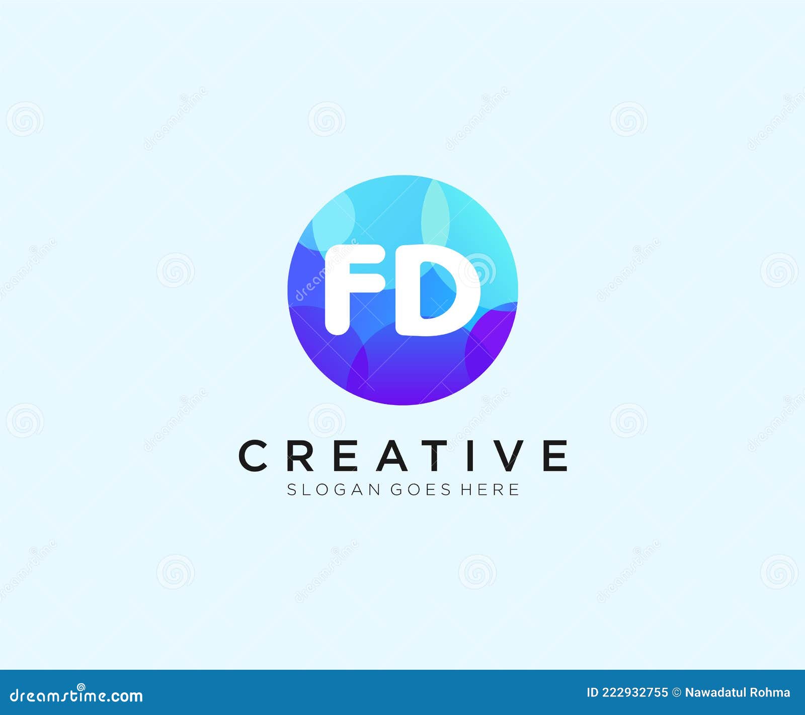 FD Initial Logo with Colorful Circle Template Vector Stock Vector ...