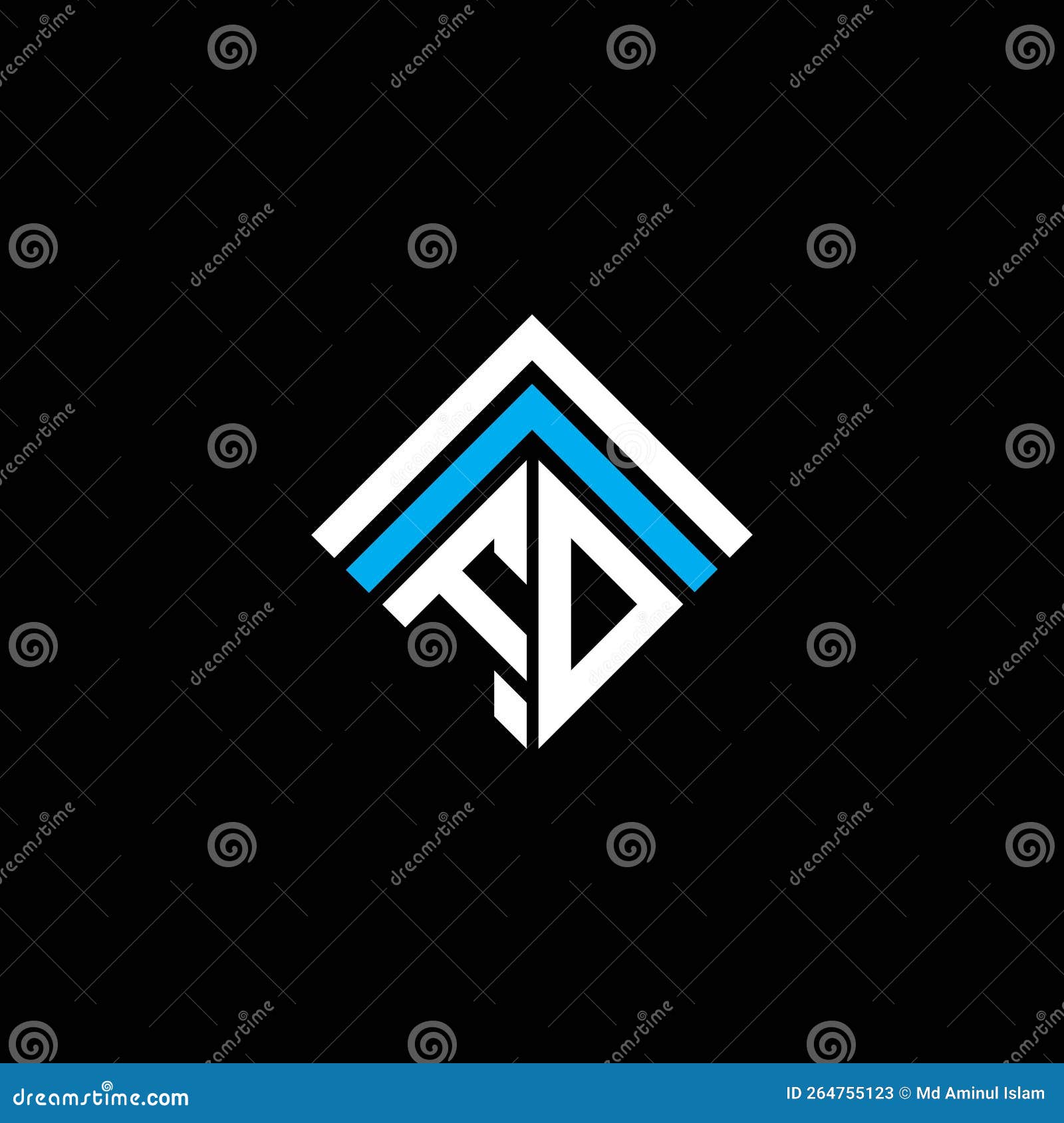 FD Letter Logo Creative Design with Vector Graphic, Stock Vector ...