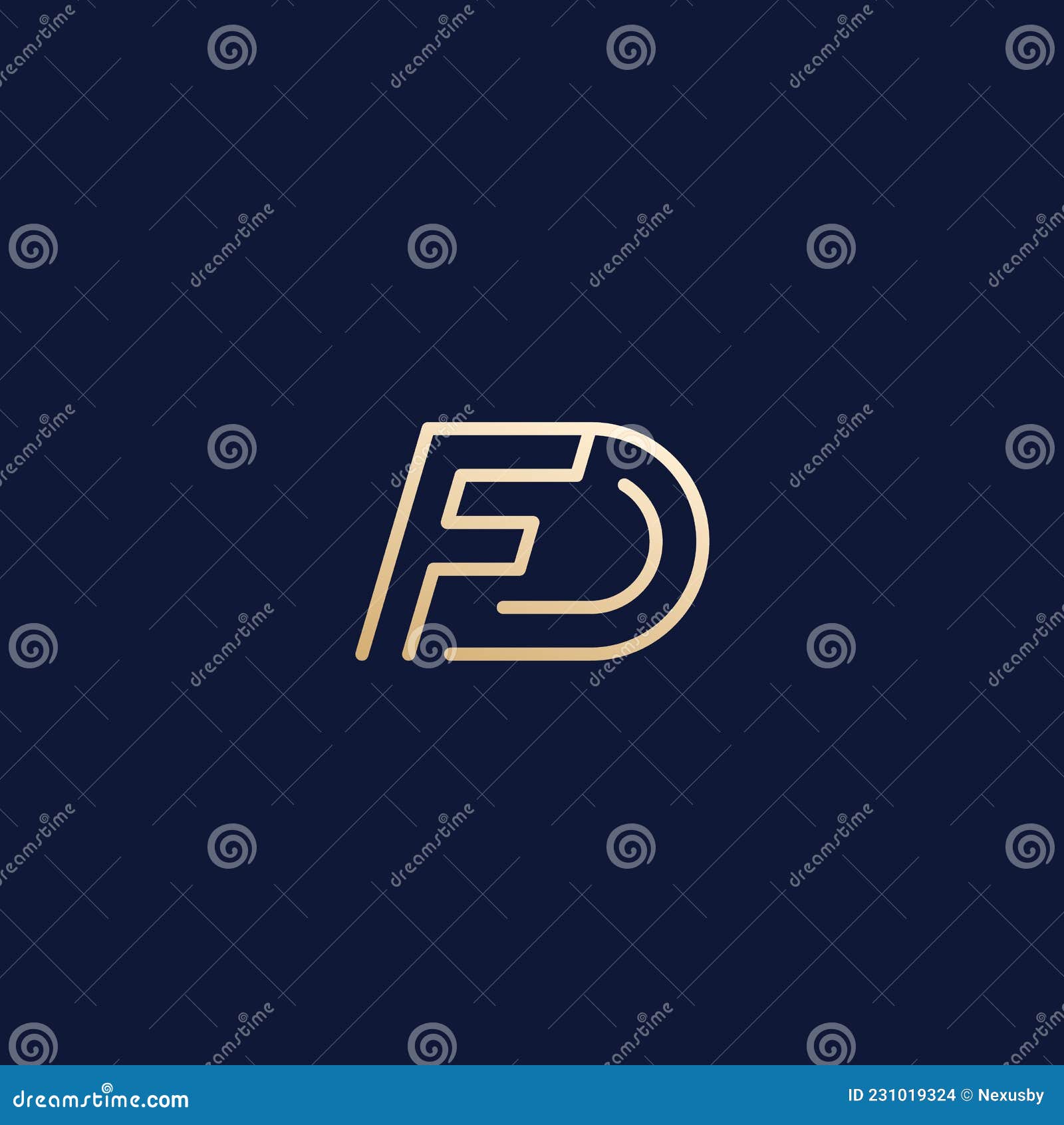 FD Letters Logo, Line Vector Design Stock Vector - Illustration of ...