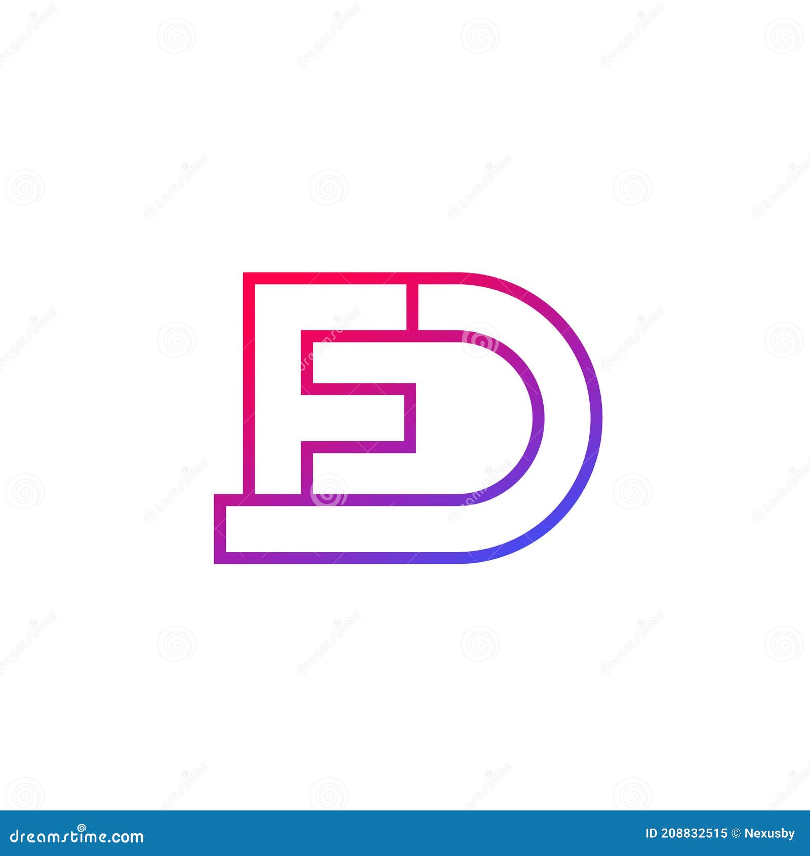 FD Letters Vector Logo, Line Design Stock Vector - Illustration of ...