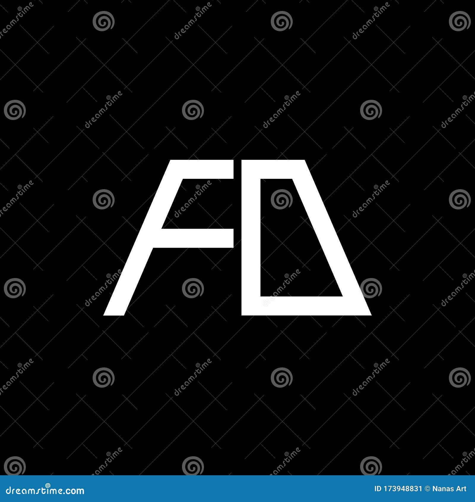 FD Logo Abstract Monogram Isolated on Black Background Stock Vector ...