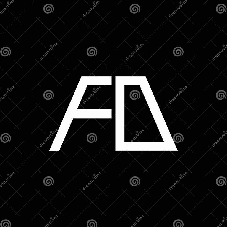 FD Logo Abstract Monogram Isolated on Black Background Stock Vector ...