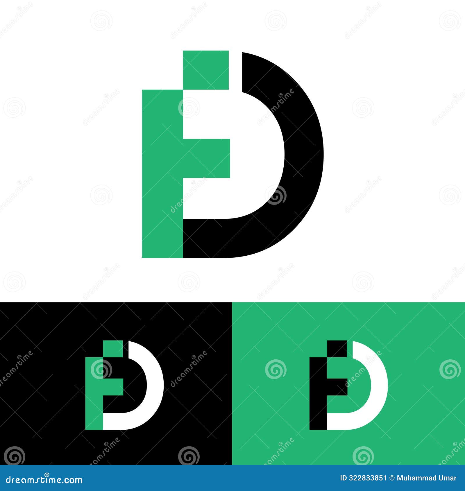 FD Logo Design - Letter FD Mark - FD Logo Stock Vector - Illustration ...