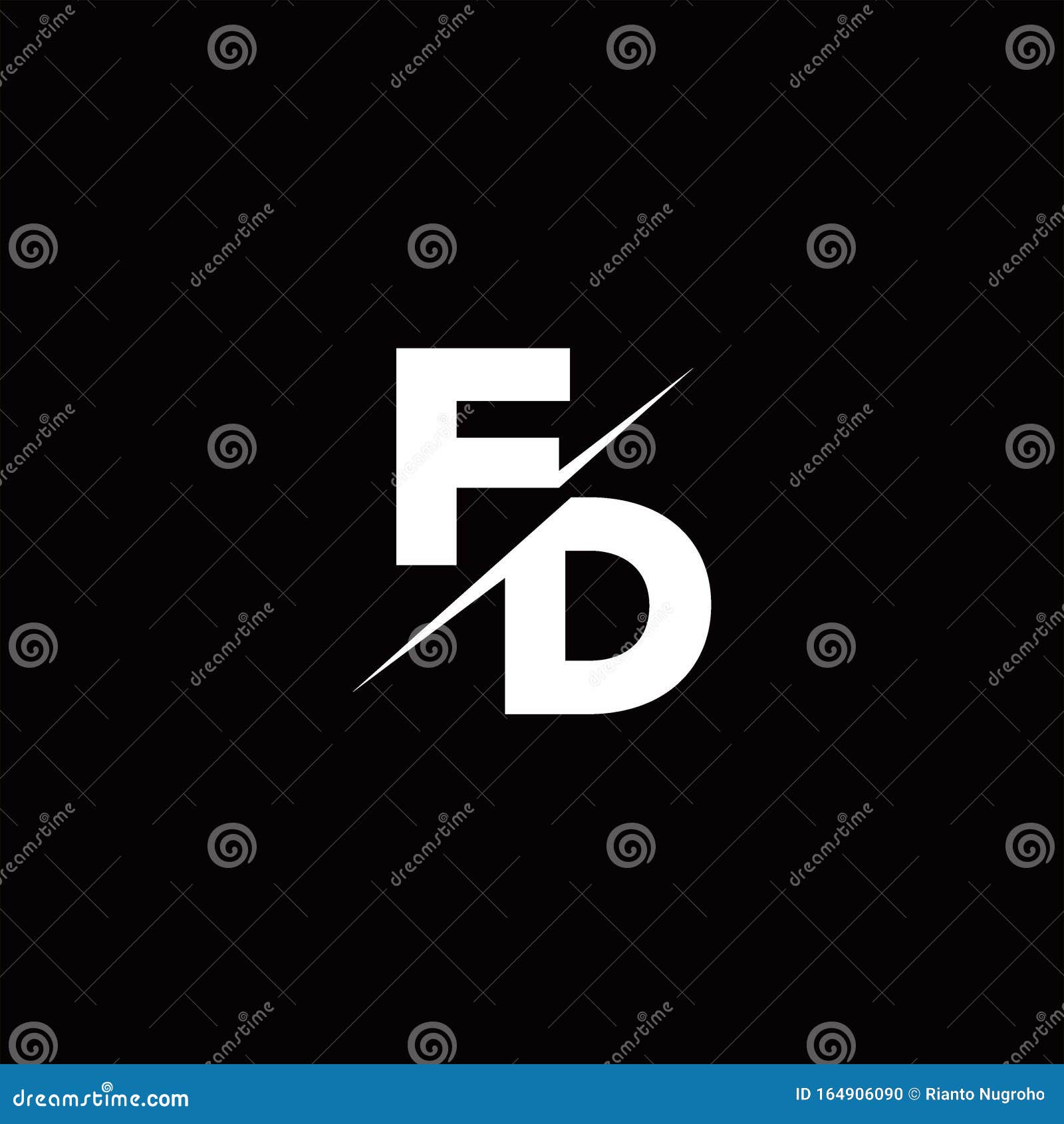 FD Logo Letter Monogram Slash with Modern Logo Designs Template Stock ...