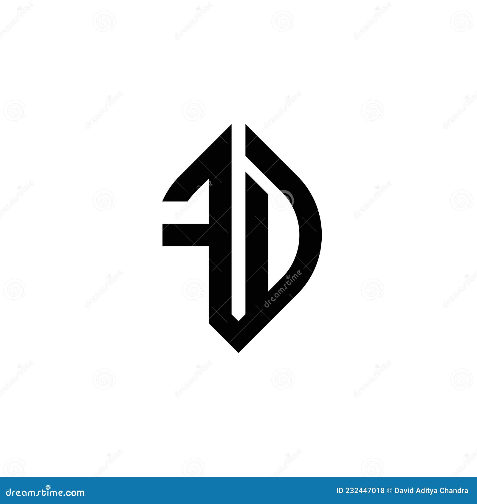 FD Logo Monogram Geometric Shape Style Stock Vector - Illustration of ...