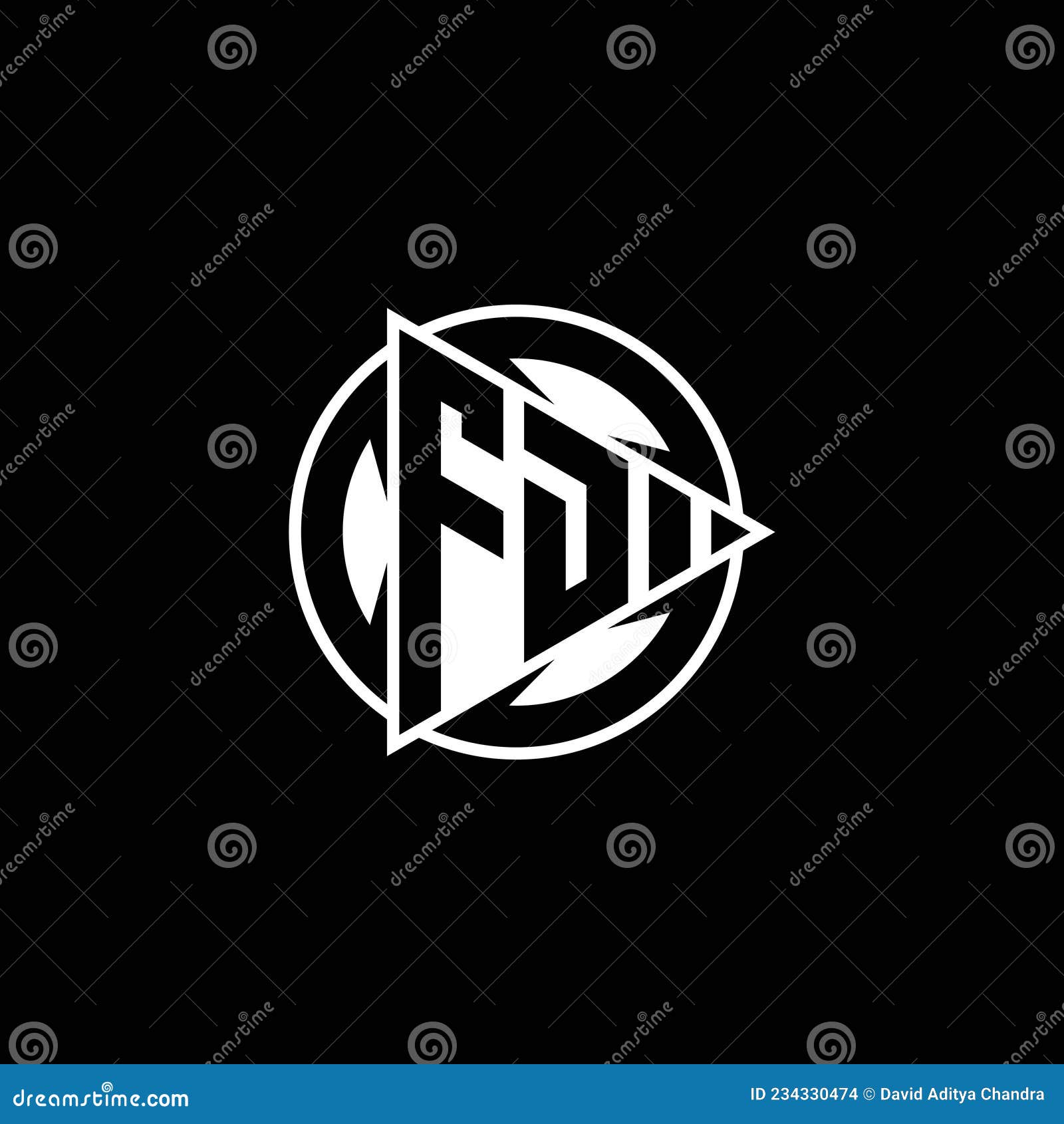 FD Logo Monogram Triangle Play Shape Circle Rounded Stock Vector ...