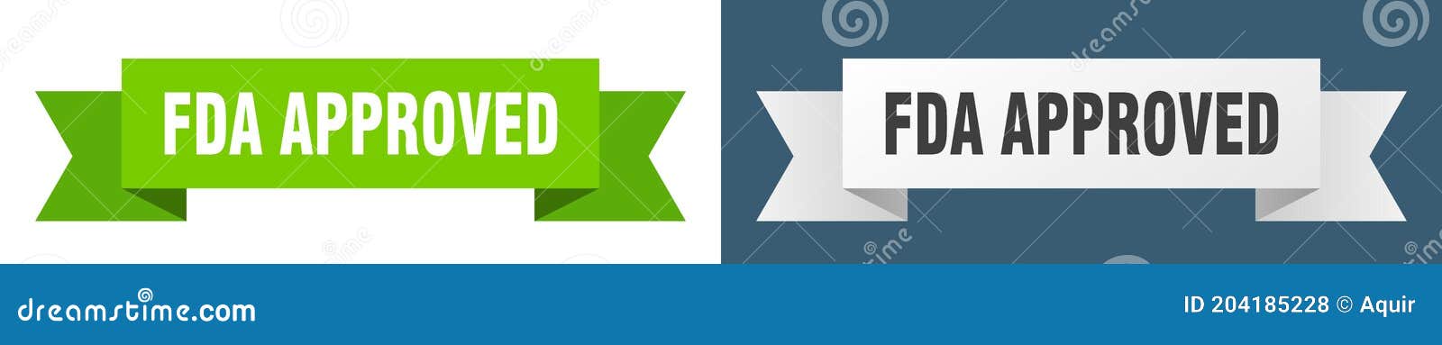 Fda Approved Ribbon. Fda Approved Isolated Paper Sign. Banner Stock ...