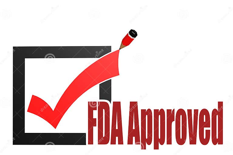 FDA Approved Word with Check Mark and Pencil Stock Illustration ...