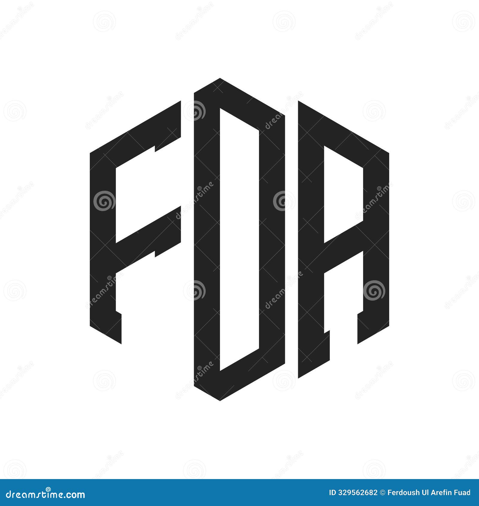 FDA Logo Design. Initial Letter FDA Monogram Logo Using Hexagon Shape ...
