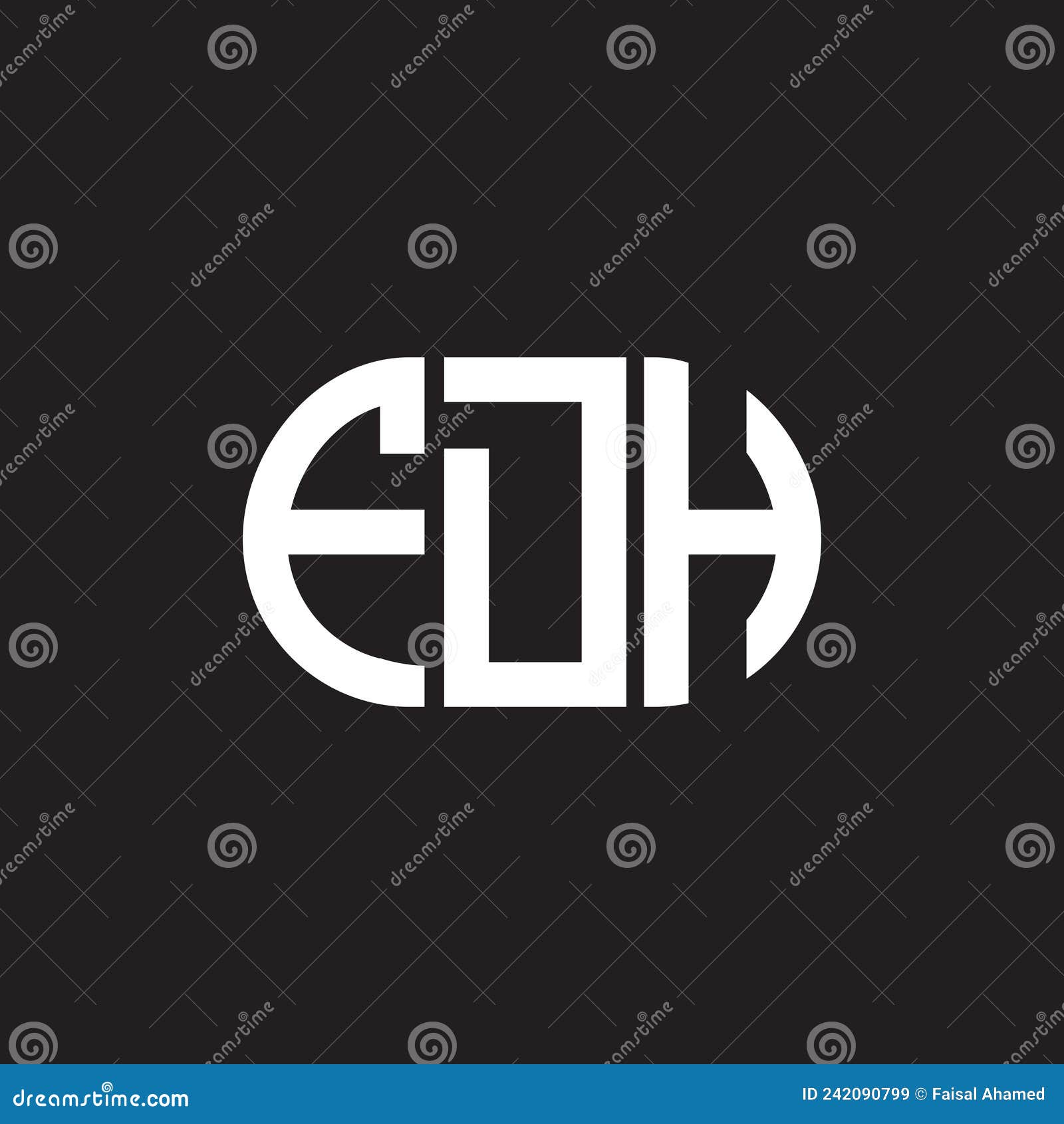FDH Letter Logo Design on Black Background. FDH Creative Initials ...