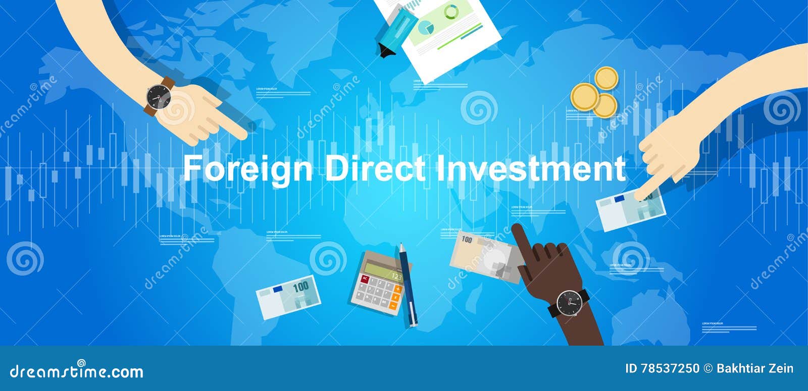 FDI Foreign Direct Investment Concept Stock Vector - Illustration of ...