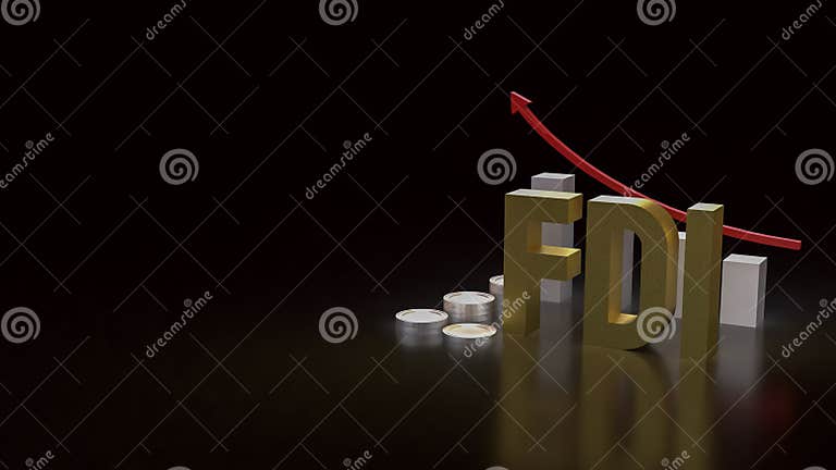 The FDI Text and Coins for Business Concept 3d Rendering Stock ...