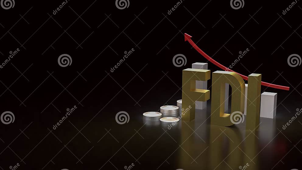 The FDI Text and Coins for Business Concept 3d Rendering Stock ...