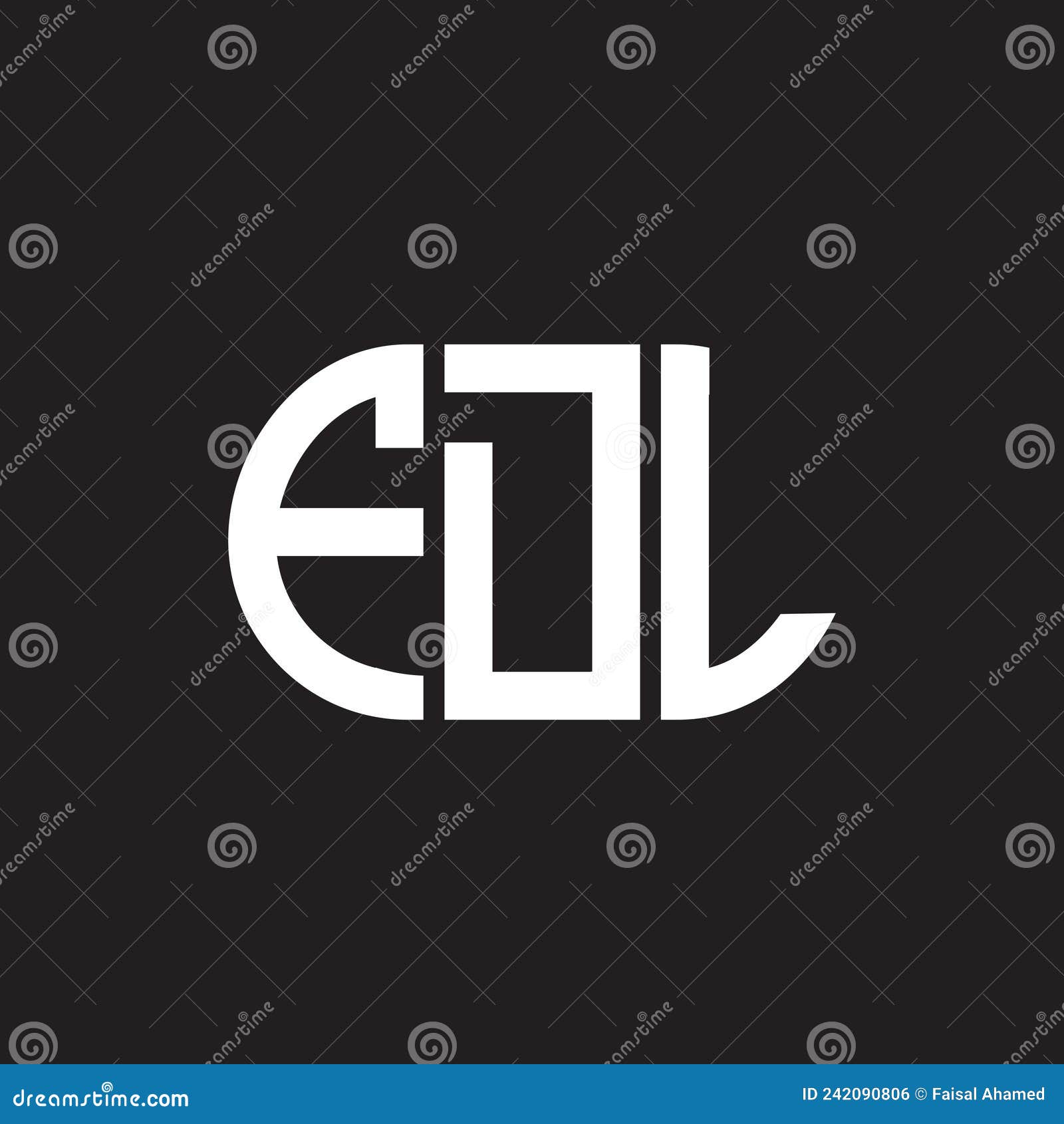 FDL Letter Logo Design on Black Background. FDL Creative Initials ...