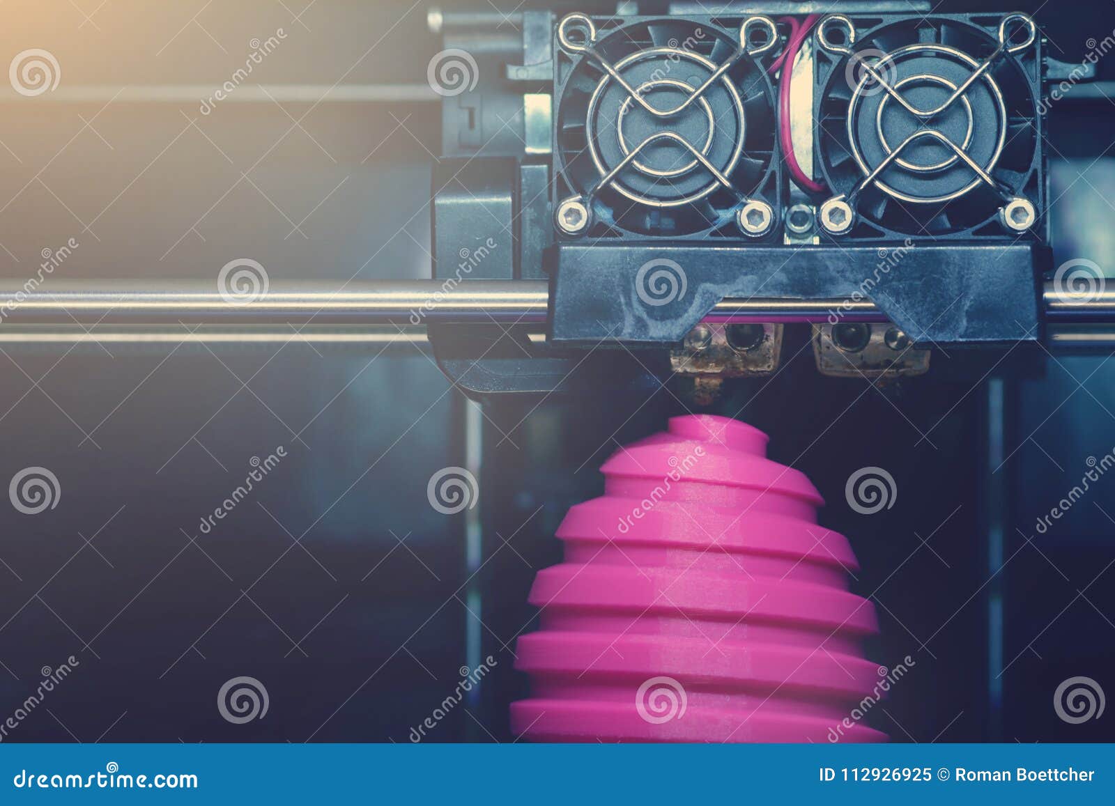 FDM 3D-printer Manufacturing Wound Pink Easter Egg Sculpture - Front ...