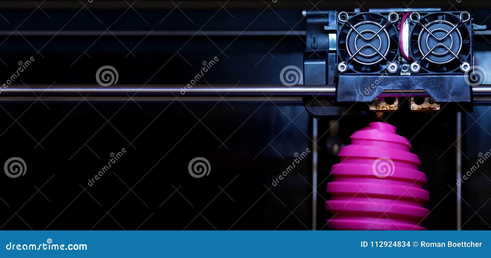 FDM 3D-printer Manufacturing Wound Pink Easter Egg Sculpture - Front ...