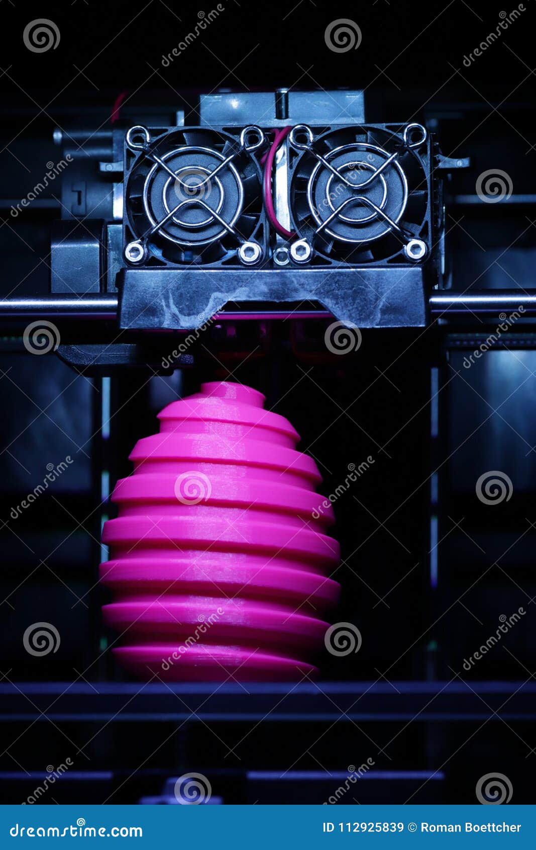 FDM 3D-printer Manufacturing Wound Pink Easter Egg Sculpture - Front ...