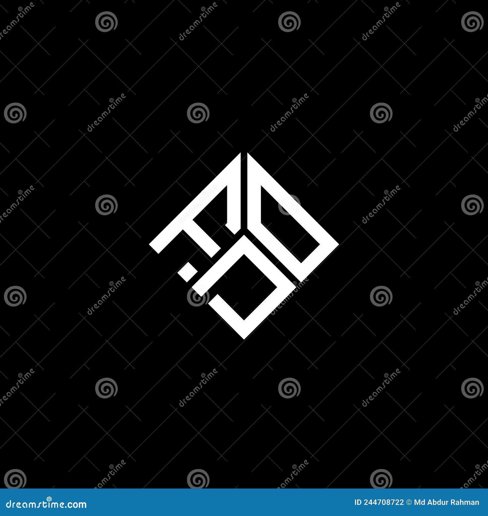 FDO Letter Logo Design on Black Background. FDO Creative Initials ...