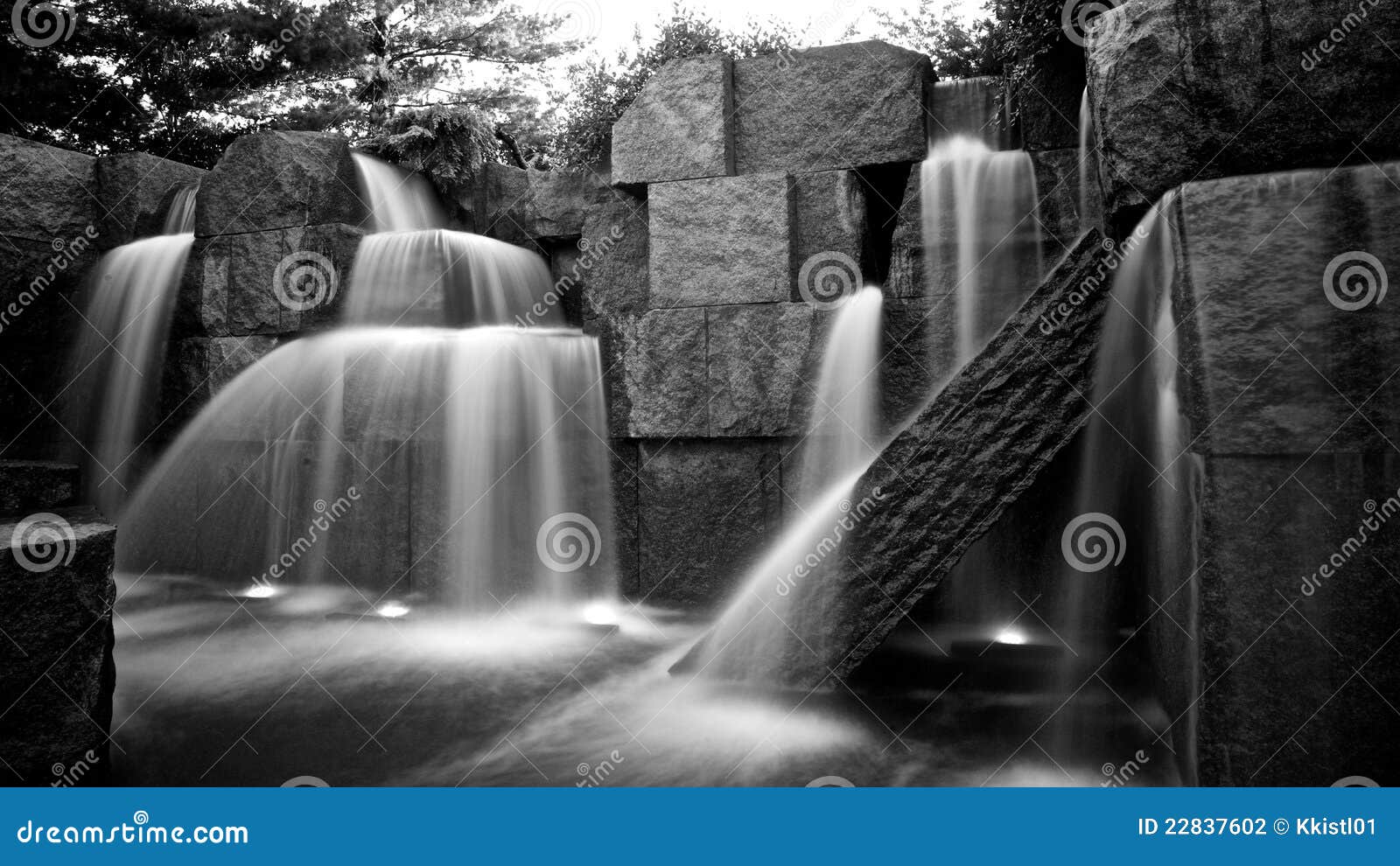 FDR Monument Waterfalls stock photo. Image of roosevelt - 22837602