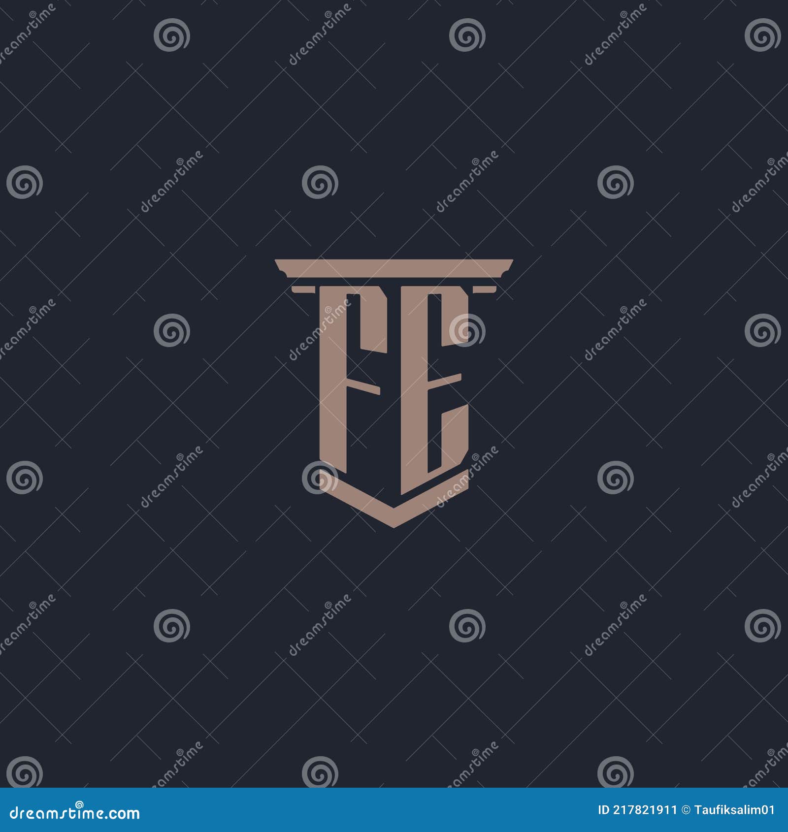 FE Initial Monogram Logo with Pillar Style Design Stock Vector ...