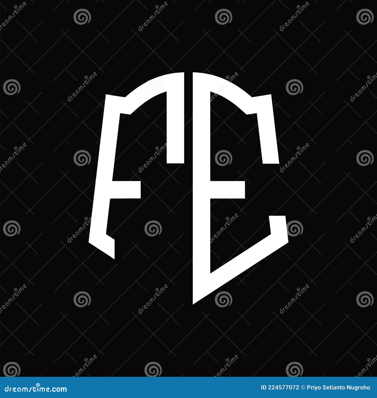 FE Logo Monogram with Shield Shape Ribbon Design Template Stock Vector ...