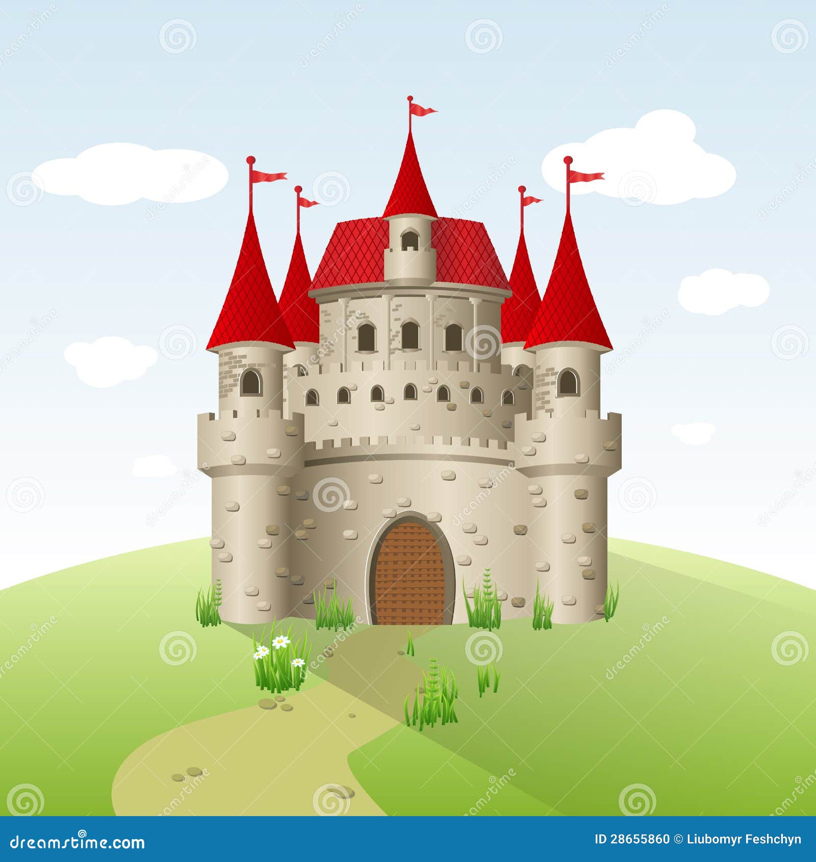 Fe-saga slott vektor illustrationer. Illustration av medf8ort - 28655860