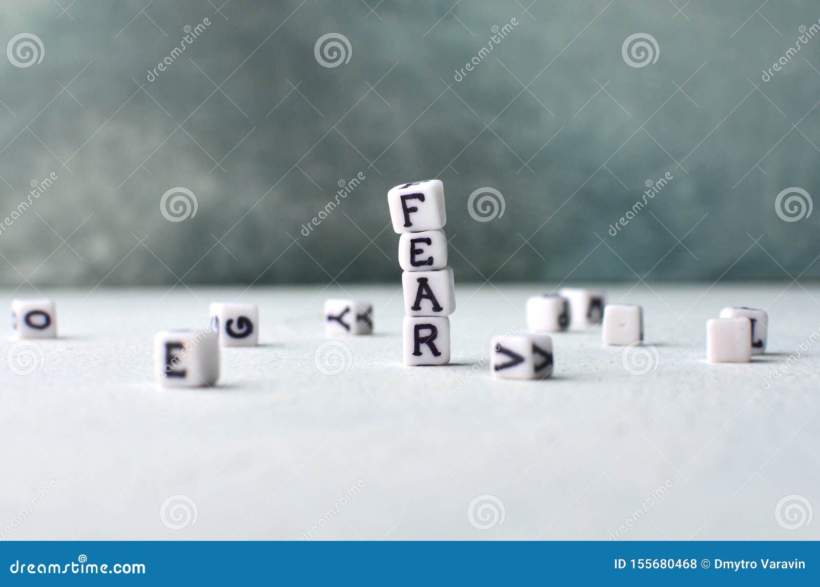 Fear concept with cubes stock photo. Image of psychology - 155680468