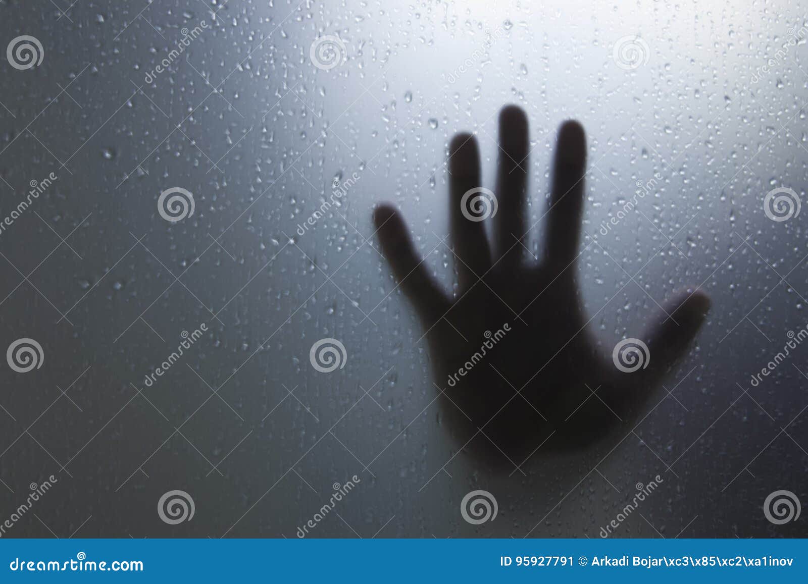 Fear Concept, Defocused Hand Silhouette Stock Image - Image of horror ...