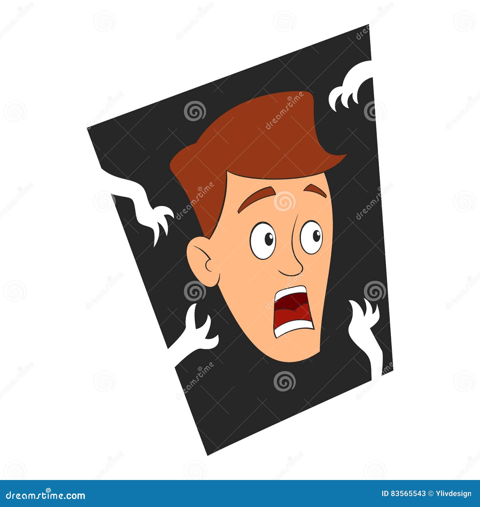 Fear of the Dark Icon, Cartoon Style Stock Vector - Illustration of ...