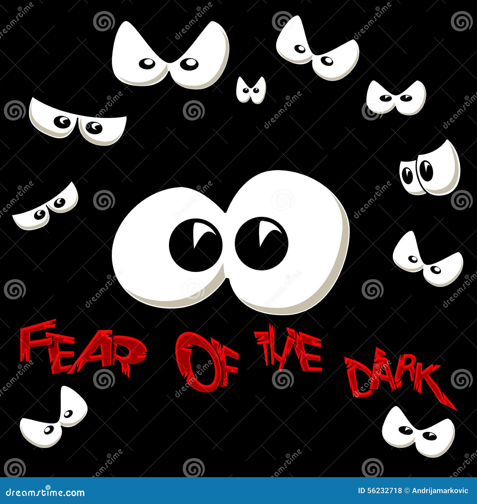 Fear of the dark stock vector. Illustration of people - 56232718