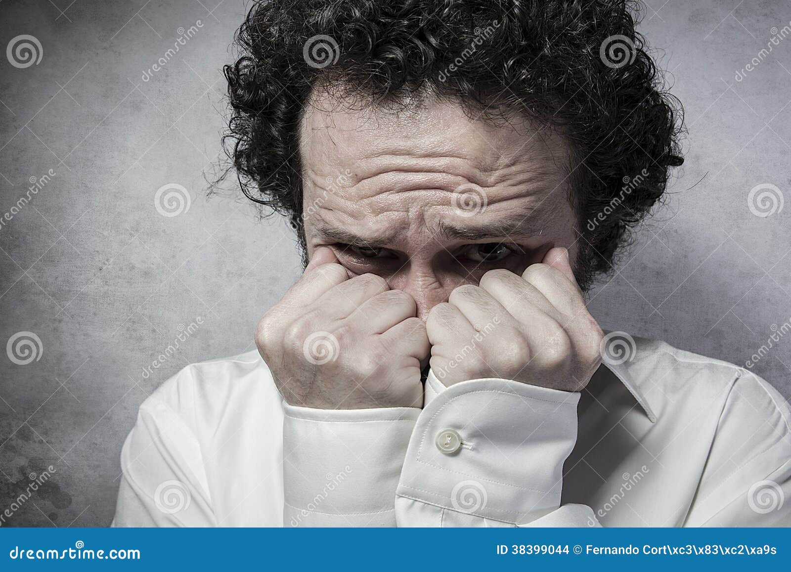 Fear Decision, Businessman with Very Afraid, Man in White Shirt Stock ...