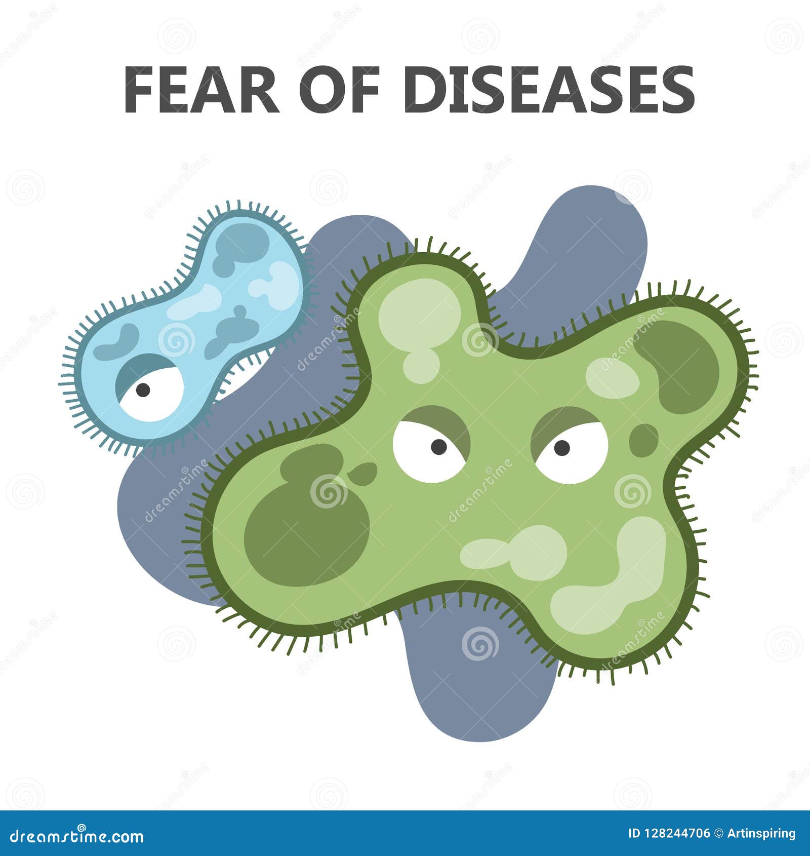 Fear of Disease. Being Afraid and Avoid Sick Person Stock Vector ...