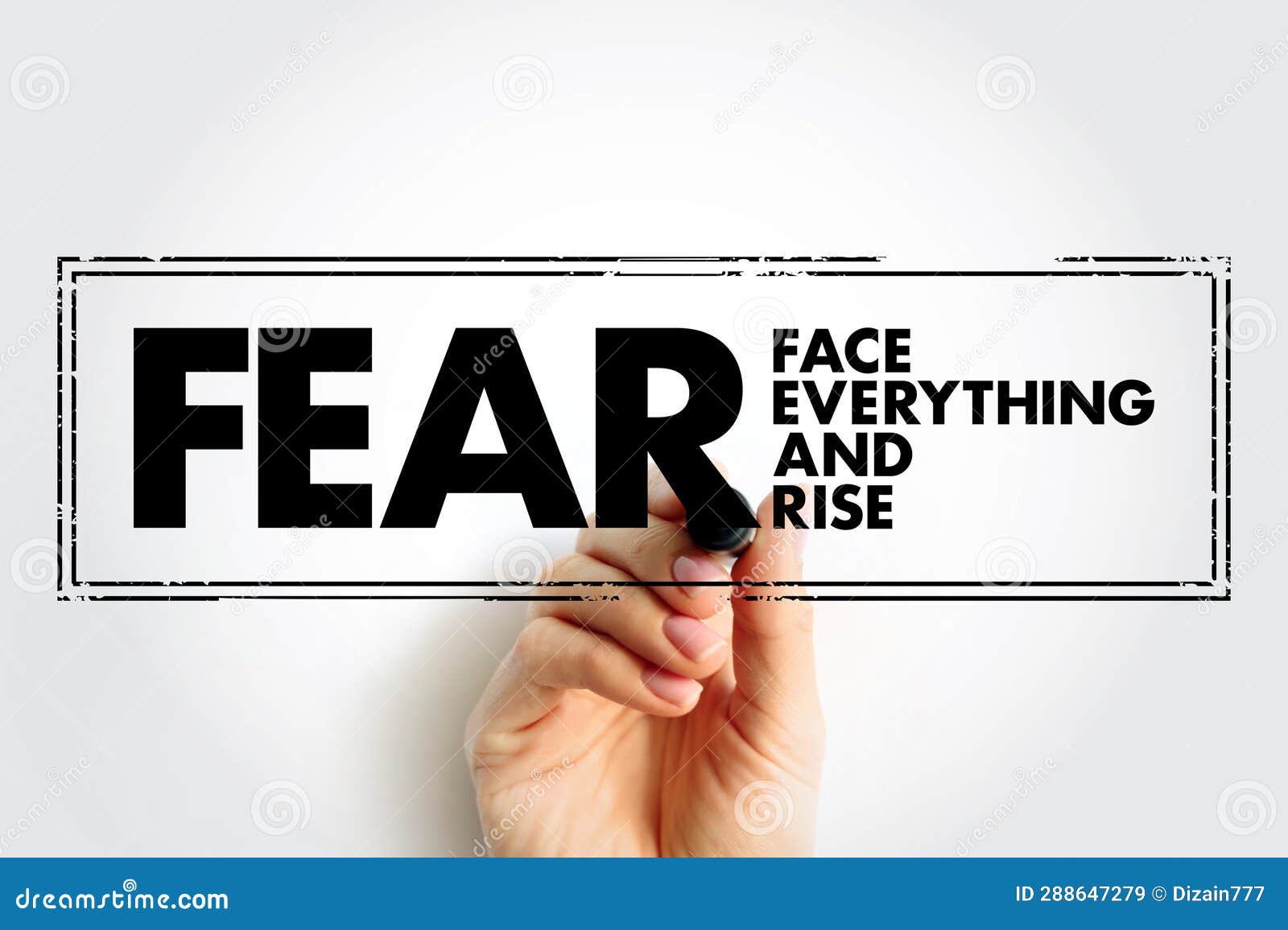 FEAR - Face Everything and Rise Acronym Text Stamp, Concept Background ...