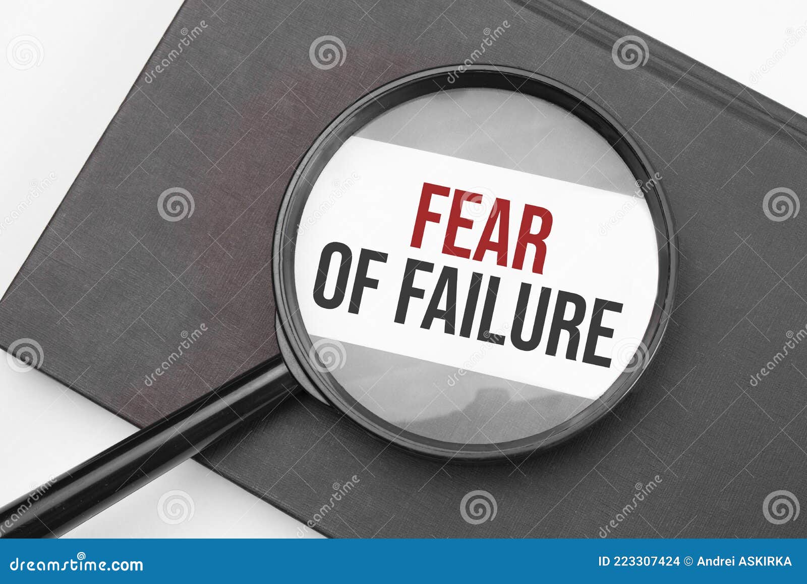 Fear of Failure Word on Paper through Magnifying Lens Stock Photo ...