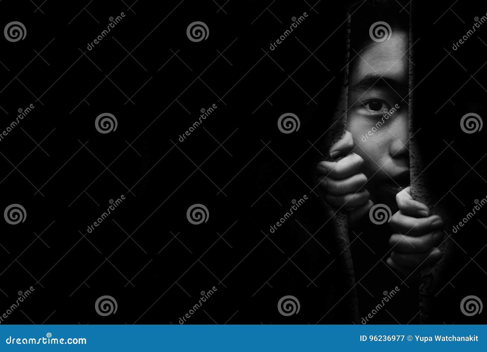 Fear girl hiding in closet stock image. Image of captive - 96236977