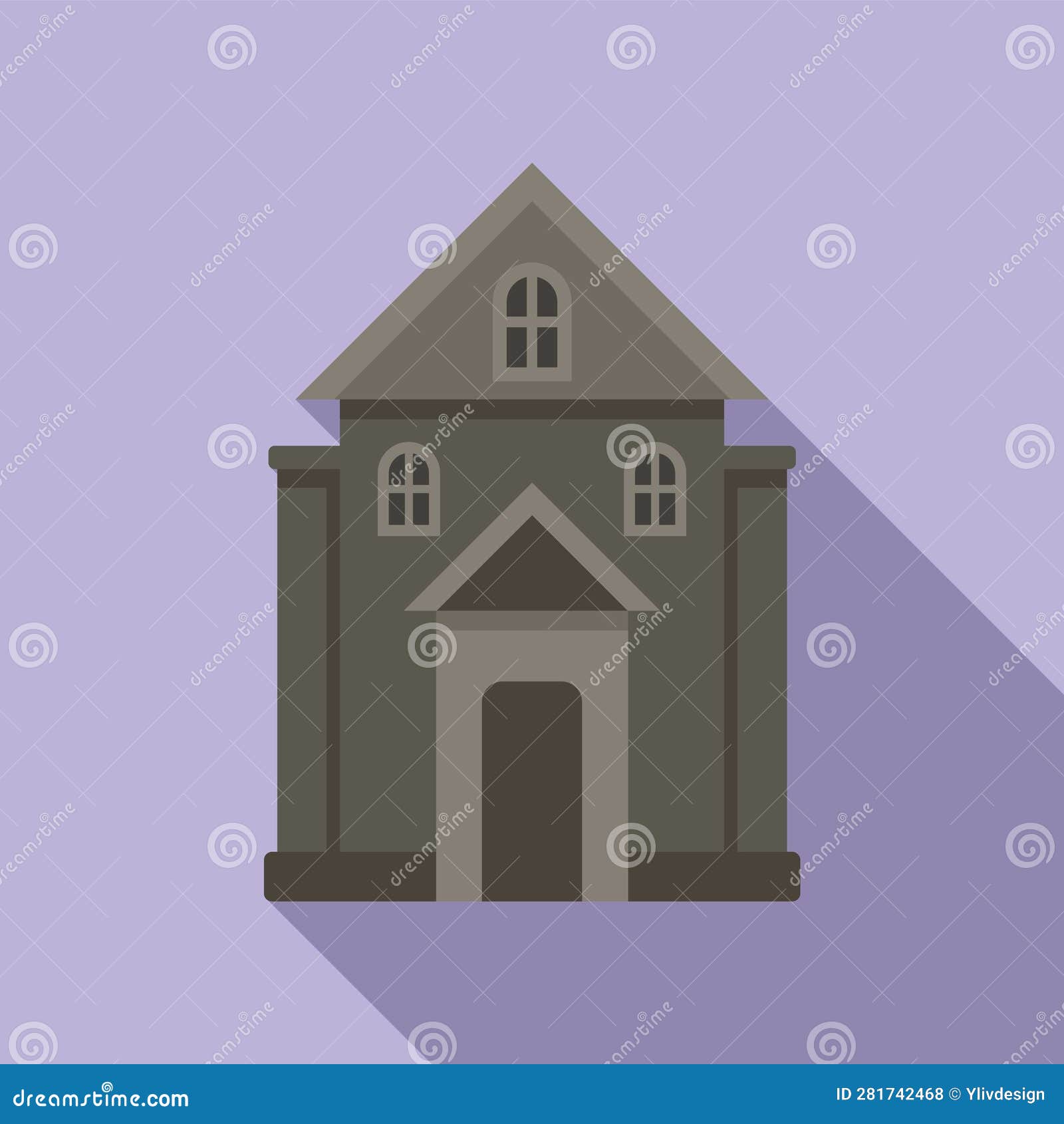 Fear House Icon Flat Vector. Castle Tree Stock Vector - Illustration of ...