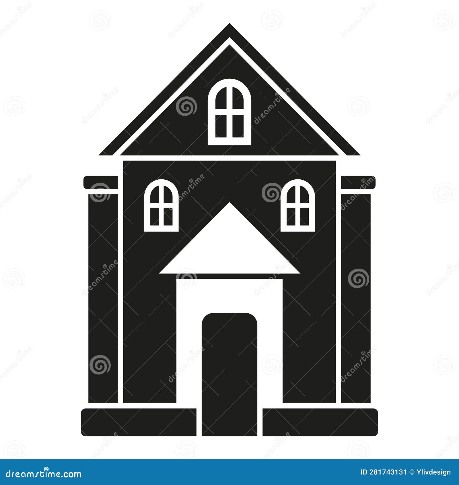 Fear House Icon Simple Vector. Castle Tree Stock Vector - Illustration ...