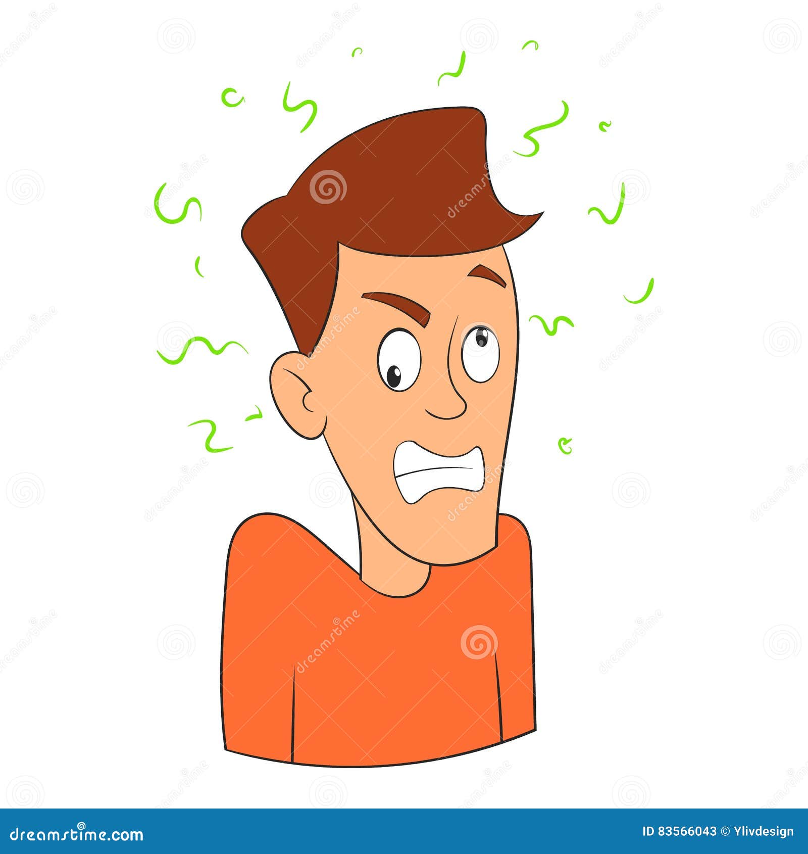 Fear icon, cartoon style stock vector. Illustration of emotion - 83566043