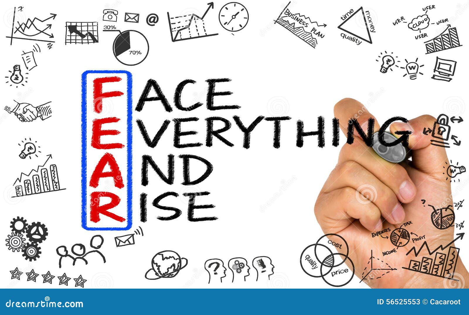 Fear Means Face Everything and Rise Stock Image - Image of passion ...