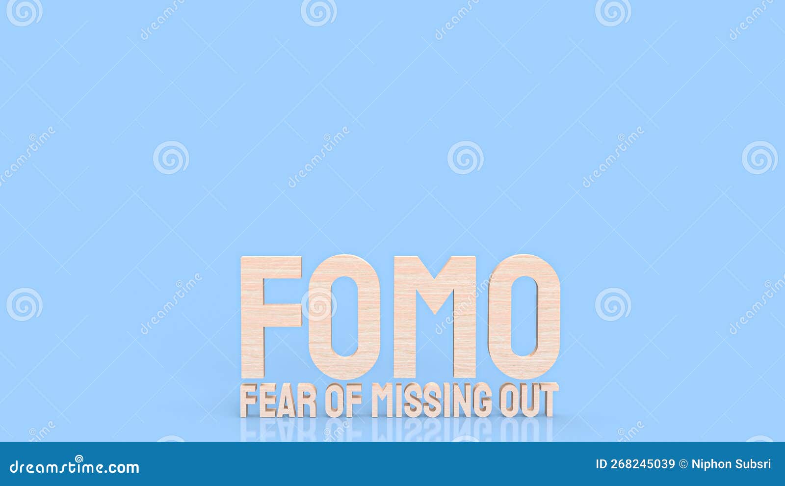 The Fear of Missing Out or Fomo Wood Text for Documentary or Business ...