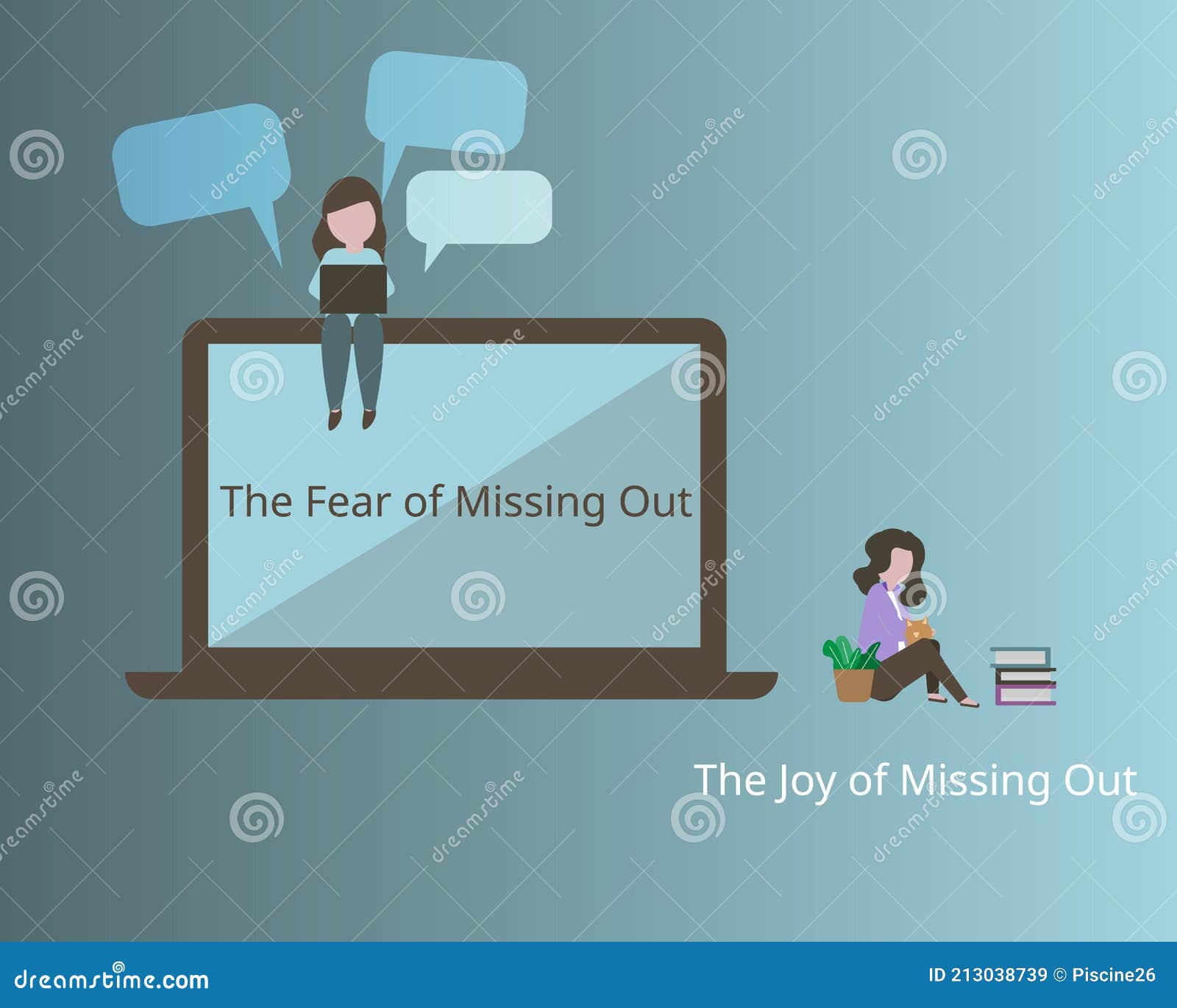 Fear of Missing Out FOMO and Joy of Missing Out JOMO Stock Vector ... Fear of Missing Out FOMO and Joy of Missing Out JOMO Stock Vector ...